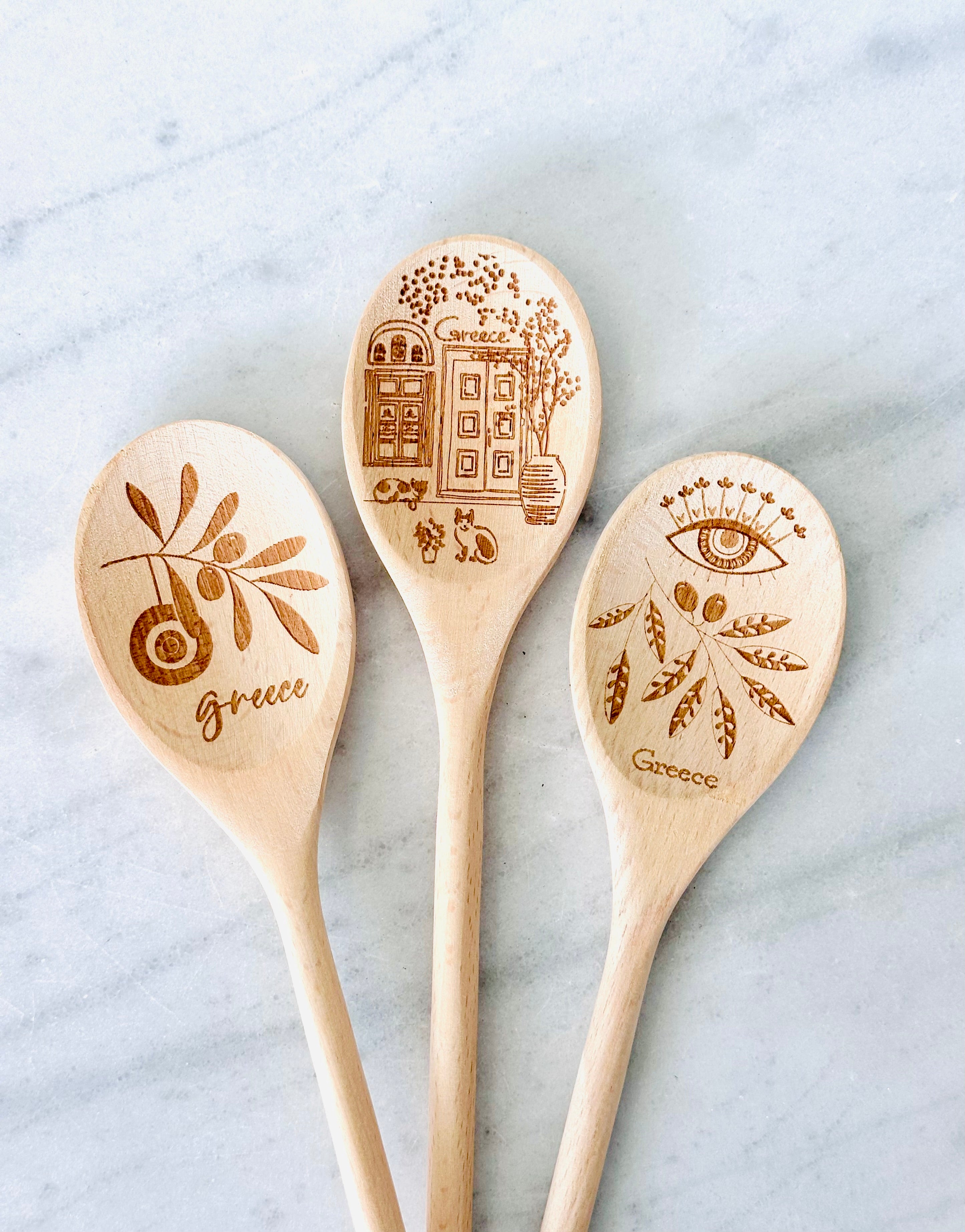 Greek Inspired Wooden Spoon – Matakii Shop