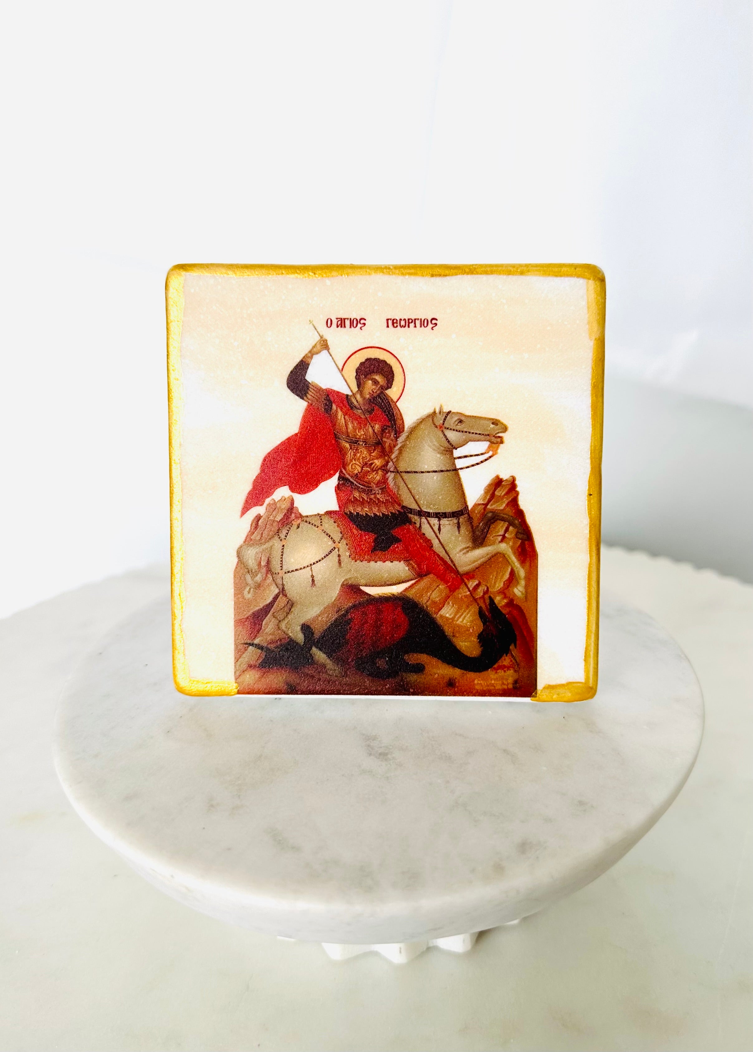 Saint George Marble Icon – Matakii Shop